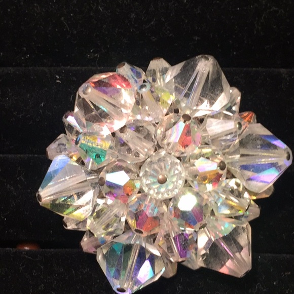 Vintage | Jewelry | Vintage Ab Crystal Cluster Brooch | Poshmark